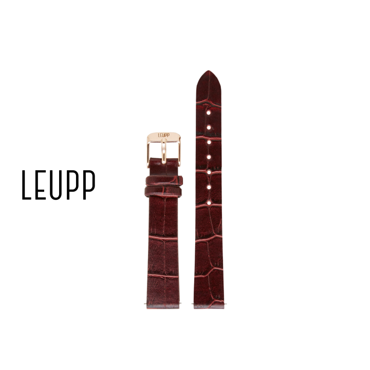 LEUPP Croc Burgundy/RoseGold Watch Strap, 14mm | Lazada PH