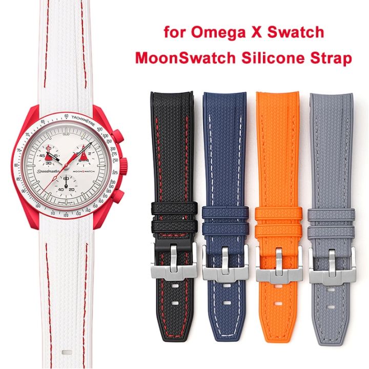 Silicone Rubber Watch Band for Omega X Swatch Joint MoonSwatch Curved ...