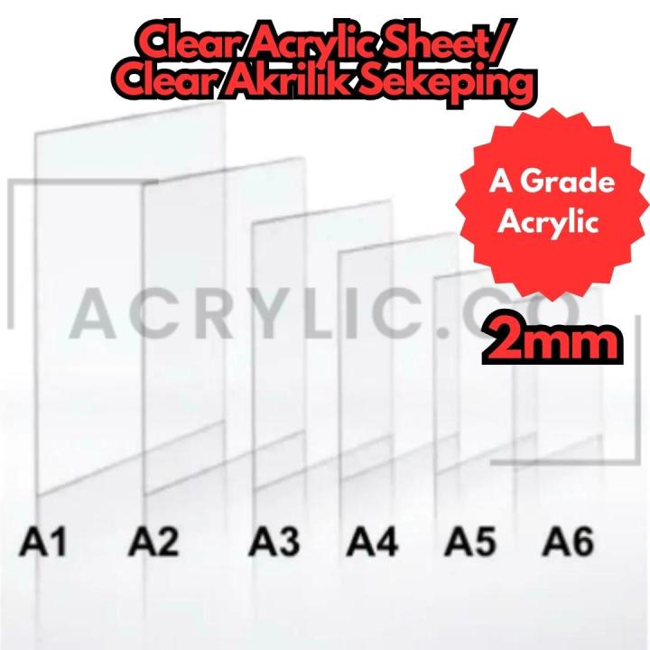 A Grade 2mm Clear Acrylic Sheet with different size | Lazada