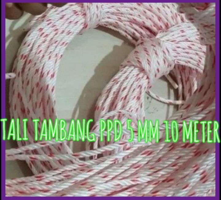 TALI TAMBANG PPD 5MM / TALI IKAT SERBAGUNA / TALI ECERAN 10 METER / 20 ...