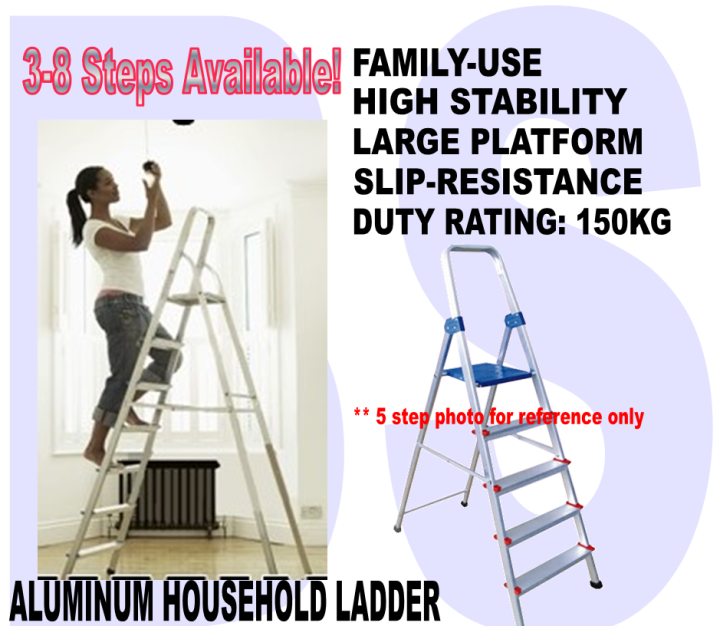BANSOON 3 to 8 Step Household Ladder/Home/Family/Platform Ladder ...