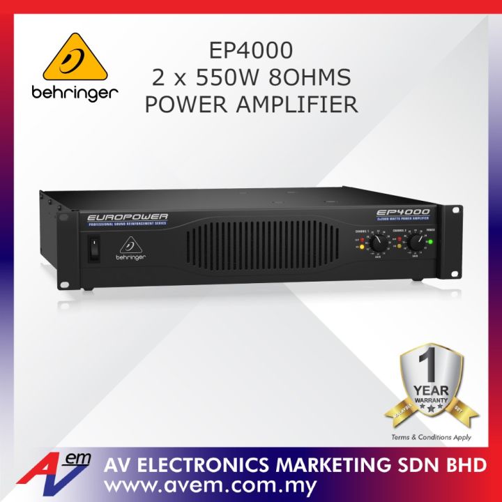 BEHRINGER EP4000 Professional 4,000-Watt Stereo Power Amplifier with ...