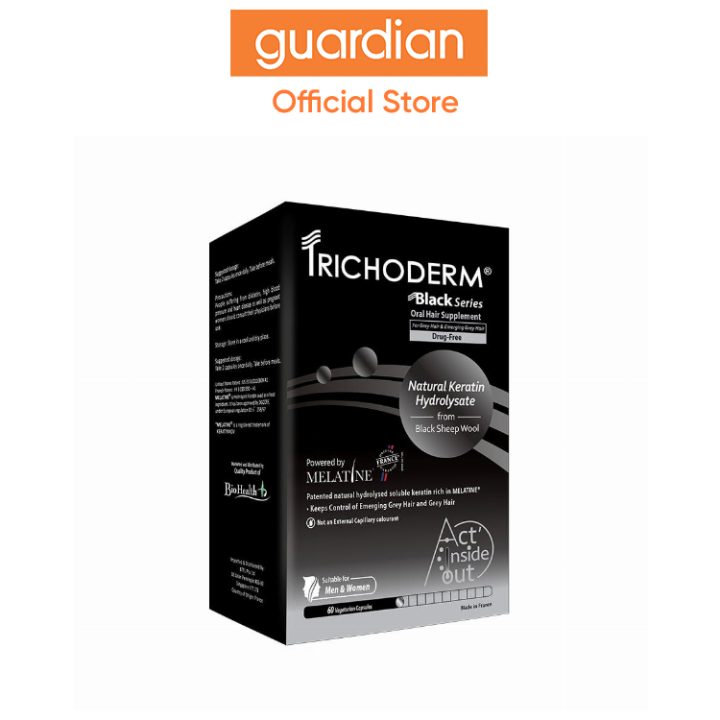 Trichoderm Black Series oral Hair Supplment Drug Free, For Grey Hair ...