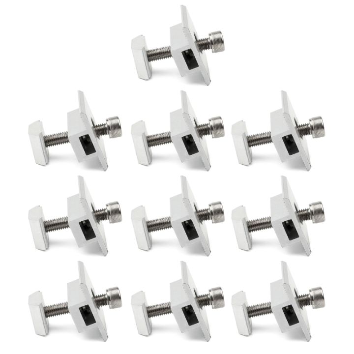 10Pcs Solar Panel Mounting Brackets 35mm Solar Rail End Clamps Aluminum ...