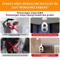 Kamera CCTV Lensa Ganda V380 Pro Bulb Terhubung ke Ponsel Rotasi 360 ...