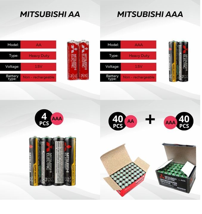 Battery MITSUBISHI HEAVY DUTY AA 100%original | Lazada
