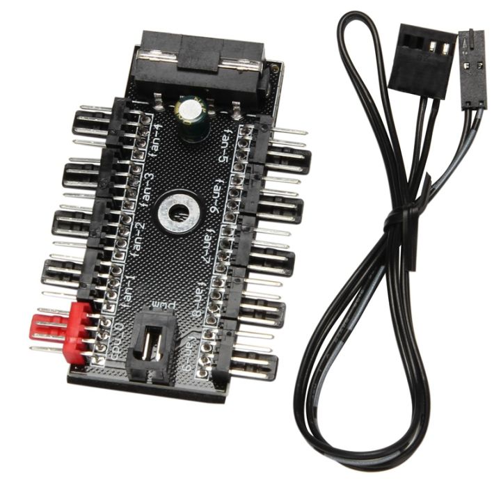 (BNRA) 10 Port PC Chassis Fan Hub CPU Cooling HUB 12V 4 Pin Fan PWM Hub ...