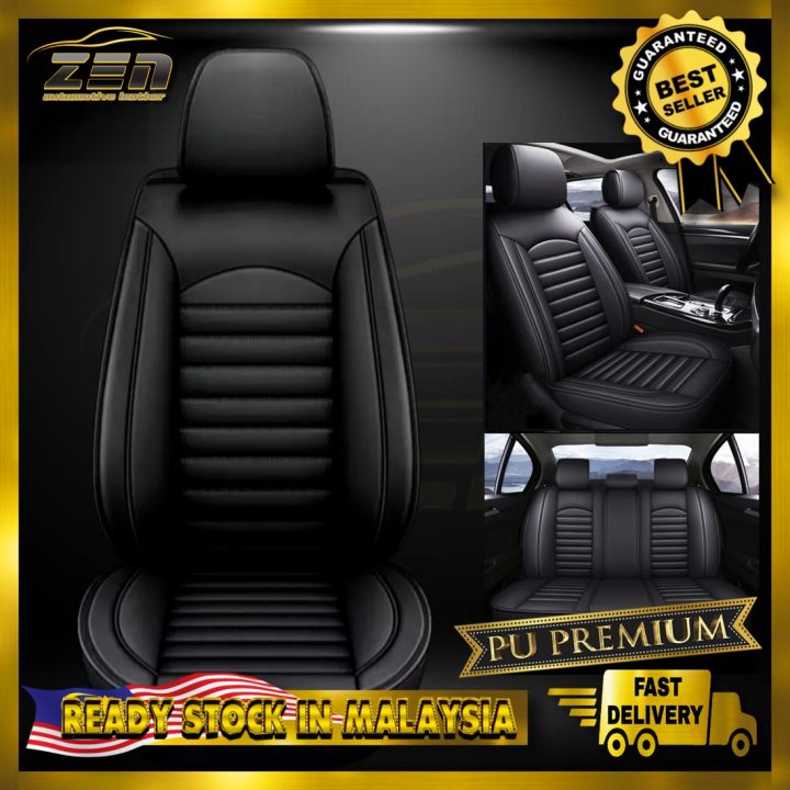 ZEN 5D Universal Car Leather Seat Cover - 5-Seater Front & Rear Cover ...