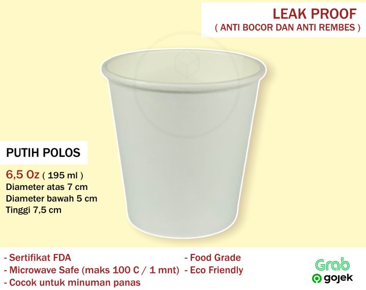Paper Hot Cup 6.5 Oz / Gelas Kertas Tahan Panas Polos 195ml (50 pcs) gelas kopi | Lazada Indonesia
