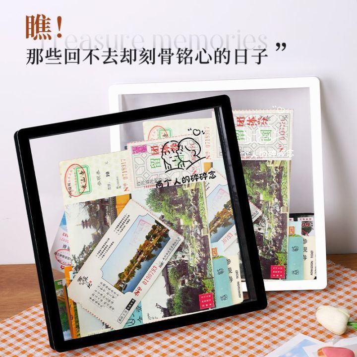 ins Square Acrylic 3D Photo Frame Travel Map Air Ticket Train Ticket ...