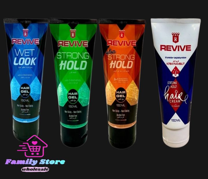 Revive Hair Gel 150ml Strong Hold Wet Look / Hair Cream & Extra Strong ...