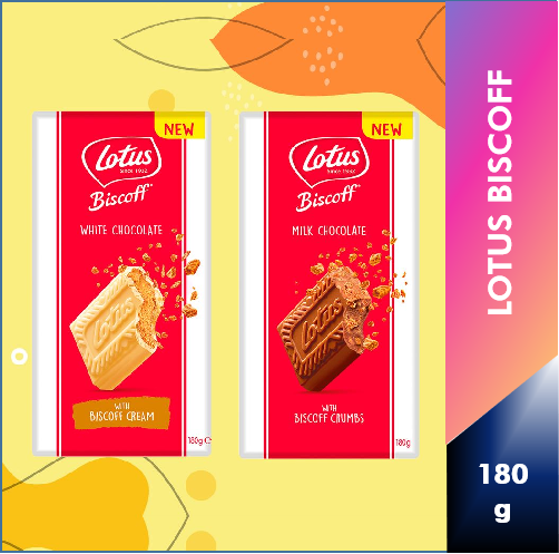 Lotus Biscoff Milk Chocolate with Biscoff Cream White Chocolate with ...
