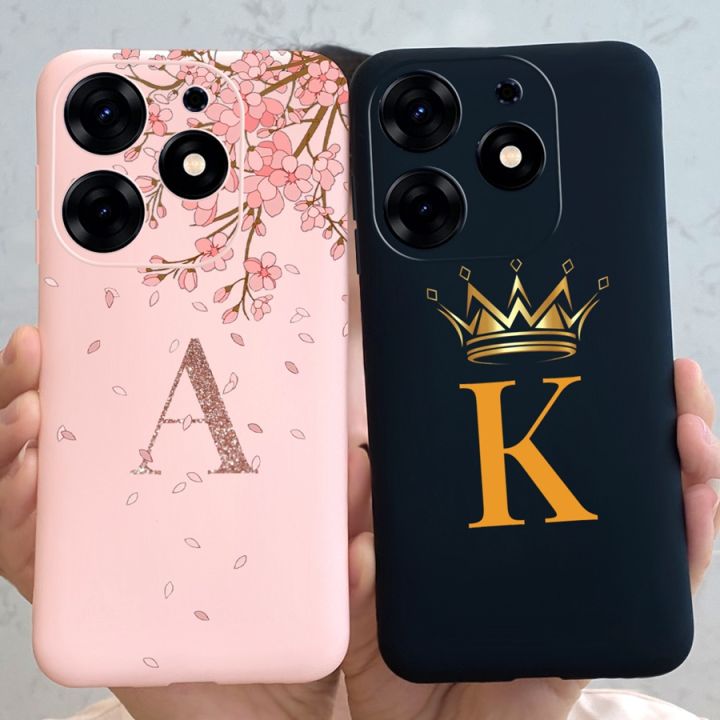For Tecno Spark 10 Pro KI7 Case Soft Silicone Crown Letter Painted ...
