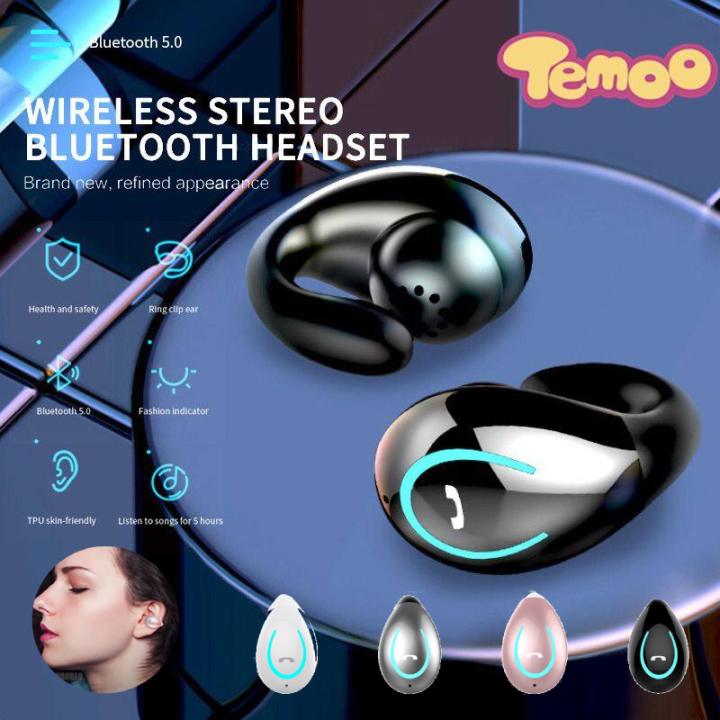 Temoo Miniหูฟังบลูทูธหูฟังเอียบัดไร้สายหูฟังแฮนด์ฟรีพร้อมไมค์สเตอริโอ ...
