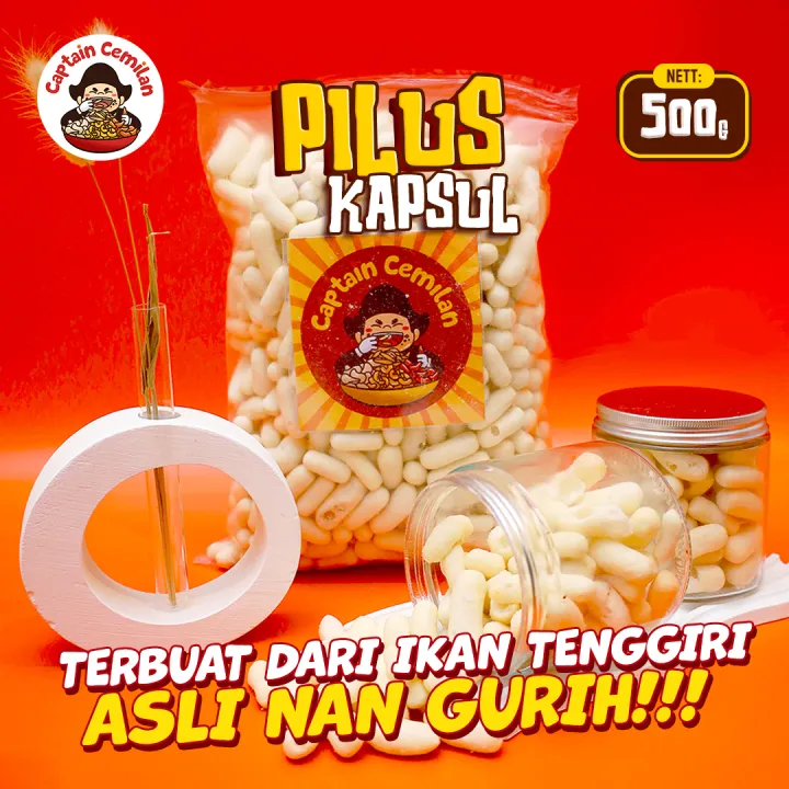 500gram Pilus Kapsul Original Ikan Tenggiri asin gurih renyah Captain ...