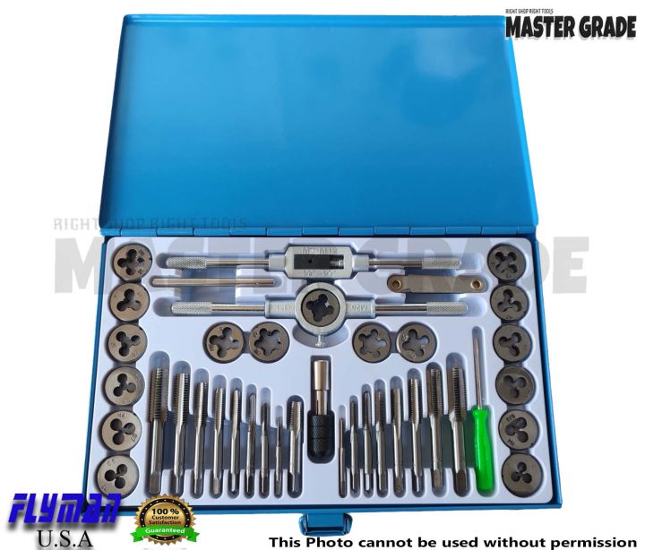 Flyman 40 Pcs Tap And Die Set Spline Set For Creating Screw Threads ...