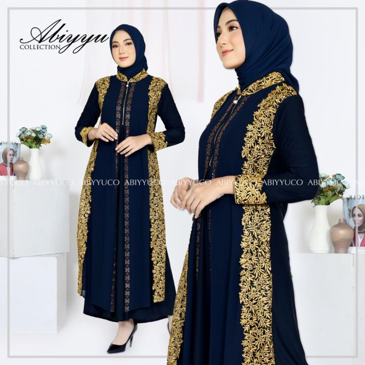 Gamis Abaya Turkey Busui Turki Bordir Nayla Turky Hitam dan Berwarna ...