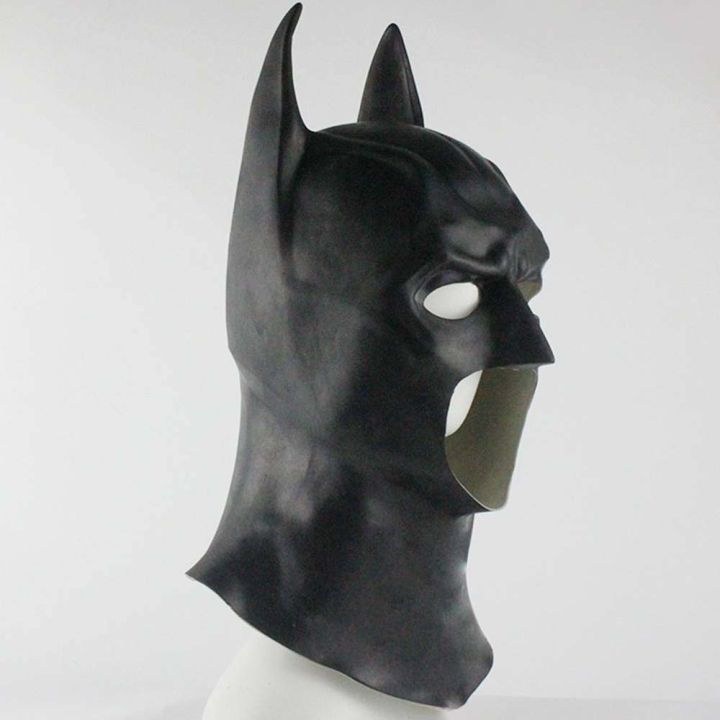 Batman Full Mask With Cowl The Dark Knight Rises Latex Helmet Adult ...