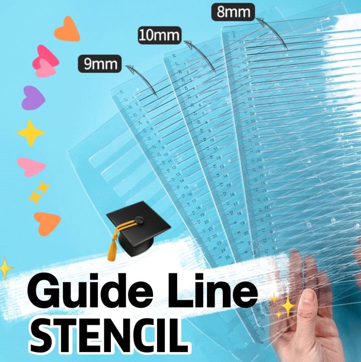 S.A Warehouse Guide Liner Clear Plastic Ruler Guide Line Stencil ...