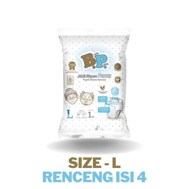 BP Diapers Adult / Popok Lampin Dewasa L isi 4 pcs [Rencengan] | Lazada ...
