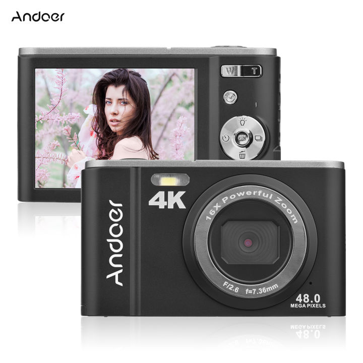 Andoer Portable Digital Camera 48MP 4K 2.8-inch IPS Screen 16X Zoom ...
