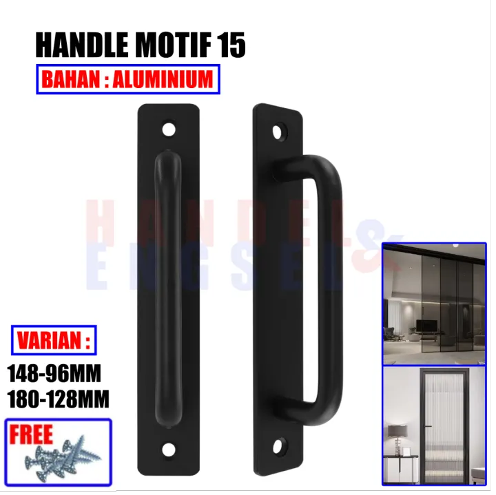 Tarikan Gagang Pintu Plat Push Pull Handle Aluminium Hitam Handle Laci ...