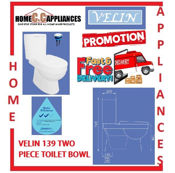 VELIN 139 TWO PIECE TOILET BOWL / FREE EXPRESS DELIVERY | Lazada Singapore