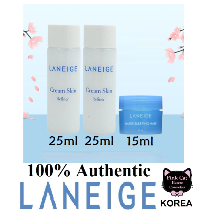 LANEIGE Water Sleeping Mask 15ml with LANEIGE Cream Skin Refiner 25ml (2pcs) | Lazada PH