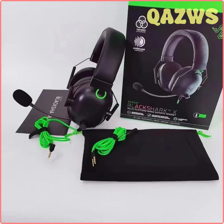 QAZWS Razer BlackShark V2 X ชุดหูฟังเล่นเกมมีสาย: เกมเสียงรอบทิศทาง7.1 ...