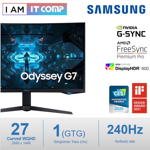 SAMSUNG Odyssey G7 27 Inch LC27G75TQ WQHD(2560X1440) , Curved , 1MS ...