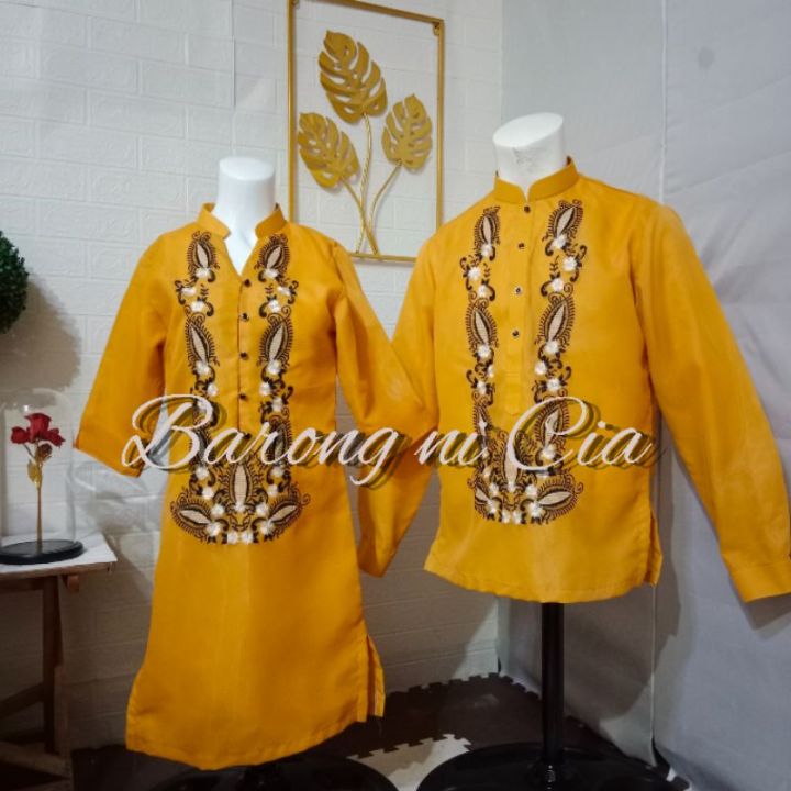 COLORED COUPLE SET ( LADIES BARONG DRESS + LONGSLEEV3 BARONG ) | Lazada PH