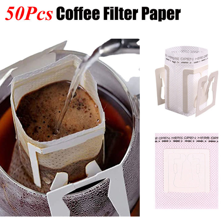 Coffee Filter Paper 25/50Pcs Coffee Drip Bag Empty Coffee Paper Filters ...