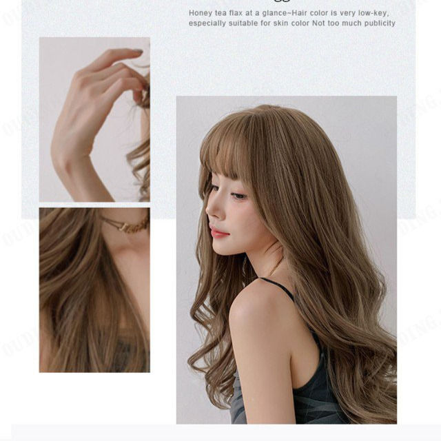 mengkai ผมปลอมทรงคลื่นใหญ่ยาว สไตล์เกาหลี ร่วมกับทรงประดับหน้าผม มัน ...