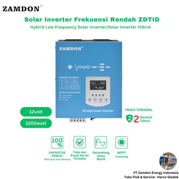 ZAMDON Frekuensi Rendah 1.2KW/1.5KVA 12V Off grid Inverter Surya Hibrid ...