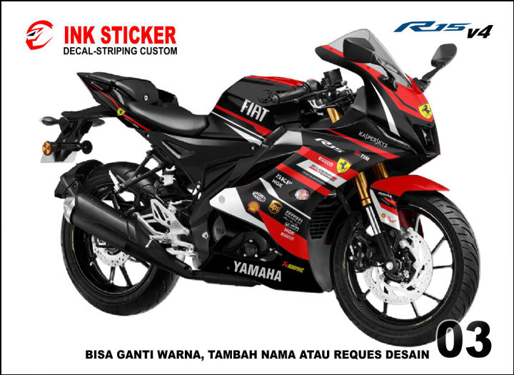 Sticker Decal R15 V4, Decal Yamaha R15 V4 Desain 03 Fullbody | Lazada ...