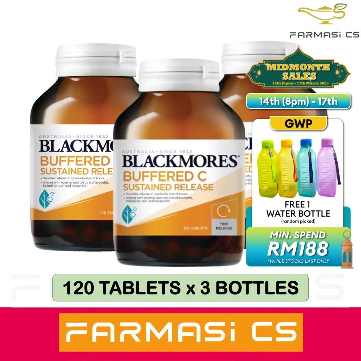 Blackmores Buffered C 120 tablets x 3 Bottles EXP:06/2026 [ Vitamin c ...