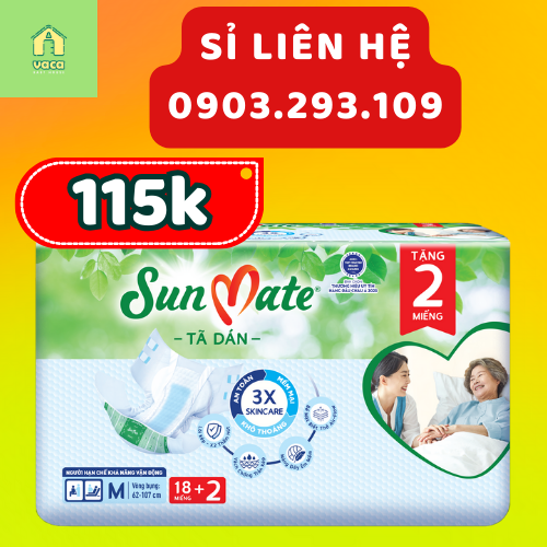 TÃ BỈM DÁN NGƯỜI LỚN/ NGƯỜI GIÀ SUNMATE SIZE M18/L16/XL18 MIẾNG | Lazada.vn