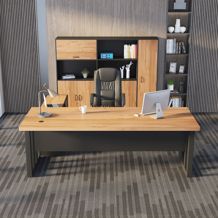 LOFT solid wood desk simple modern office boss desk general manager ...