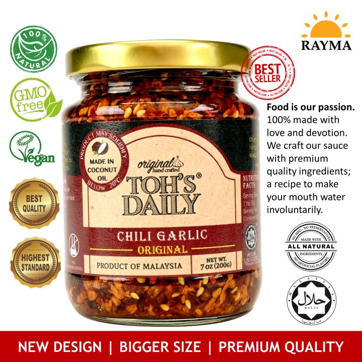 TOH'S DAILY Premium Chili Garlic, Original, 200g | Lazada