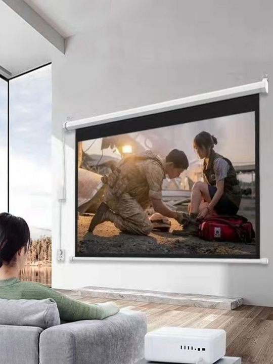 Projection screen electric wireless remote control metal full-screen ...