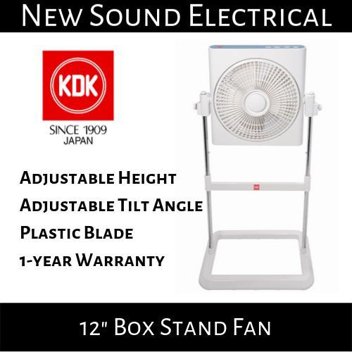 KDK SS30H 12 inch (30cm) Standing Box Fan with 3-Speed and Adjustable ...