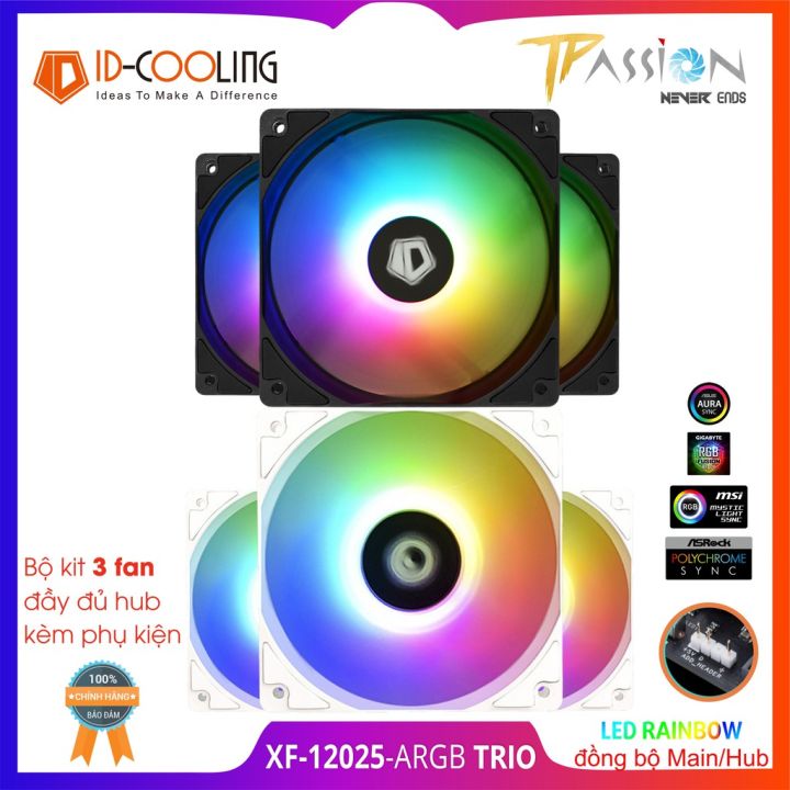 [HCM]Bộ 3 quạt fan case ID-Cooling XF-12025 ARGB TRIO | SNOW EDITION ...