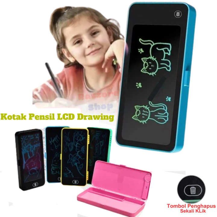 Kotak pensil LCD Drawing Box Papan Coret Kreatif Edukasi Anak | Lazada ...