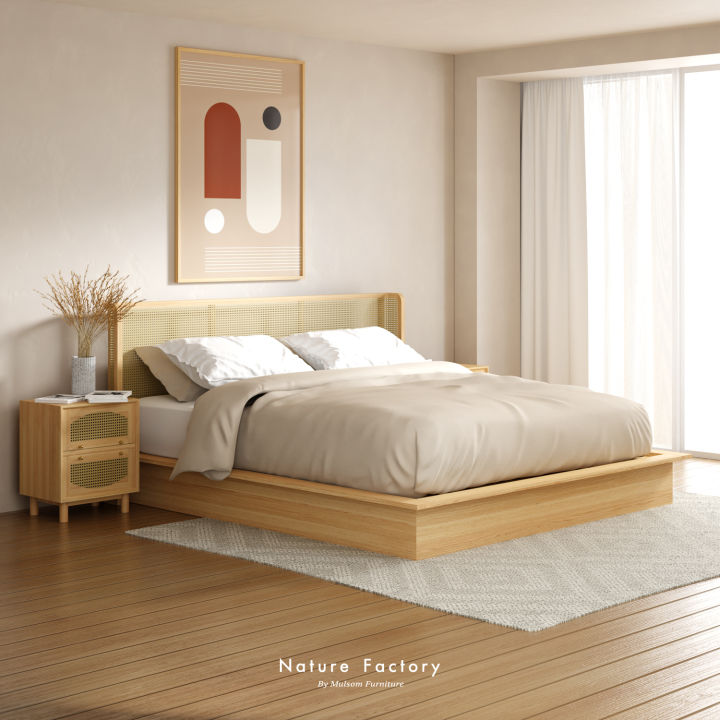 เตียงไม้สัก Mulsom Furniture รุ่น BED005 | Lazada.co.th