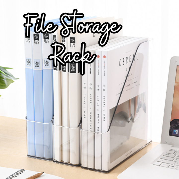 File Storage Rack Transparent Desktop Organizer Multipurpose Stationary ...
