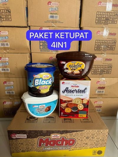 PAKET KETUPAT 4IN1 - Marindo Choco Chips / Wafer Coklat / Black Cookies ...
