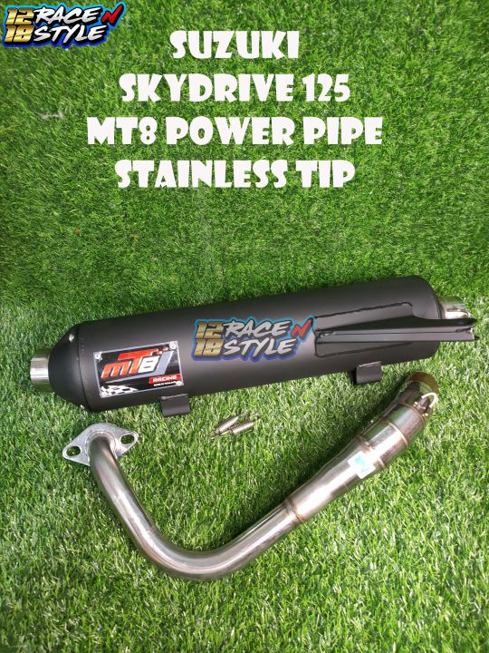 MT8 PIPE SUZUKI SKYDRIVE 125 STAINLESS TIP POWER PIPE ORIG THAILAND ...