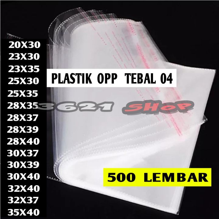 500 lembar plastik OPP tebal 04/opp murah/plastik opp grosir/platik opp murah/plastik pakaian ...