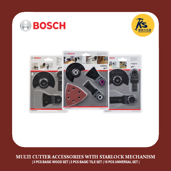 BOSCH MULTI CUTTER ACCESSORIES WITH STARLOCK MECHANISM ( 3 PCS BASIC ...