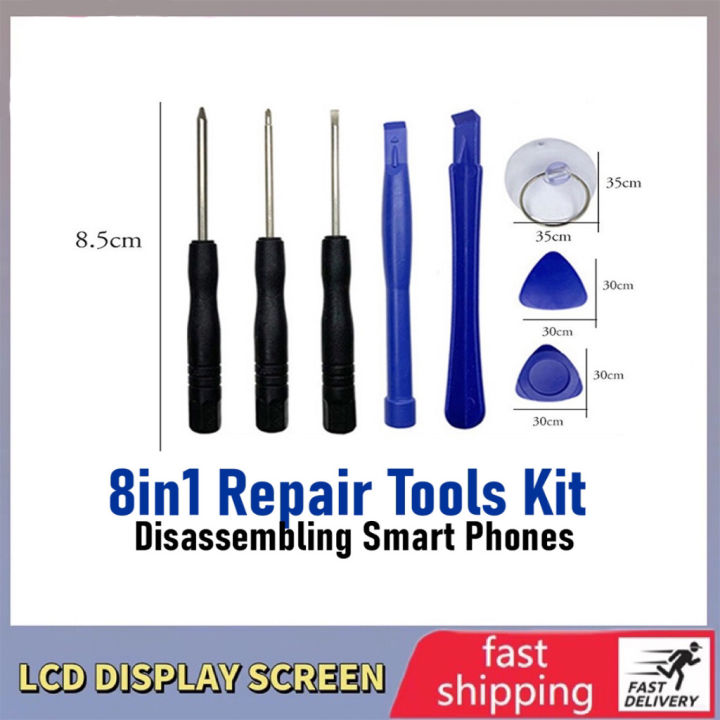 8 in 1 Mobile Phone Repair Hand Tools Kit Crowbar Triangle Suction Cup ...